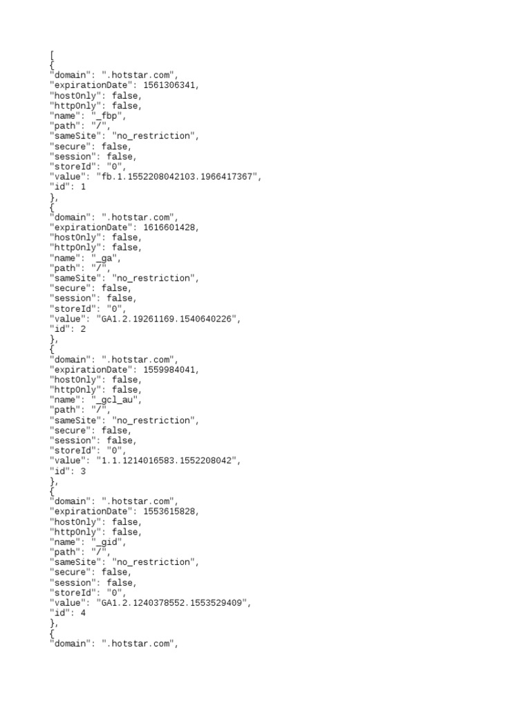 Hotstar Cookies 1 | PDF | Hypertext Transfer Protocol