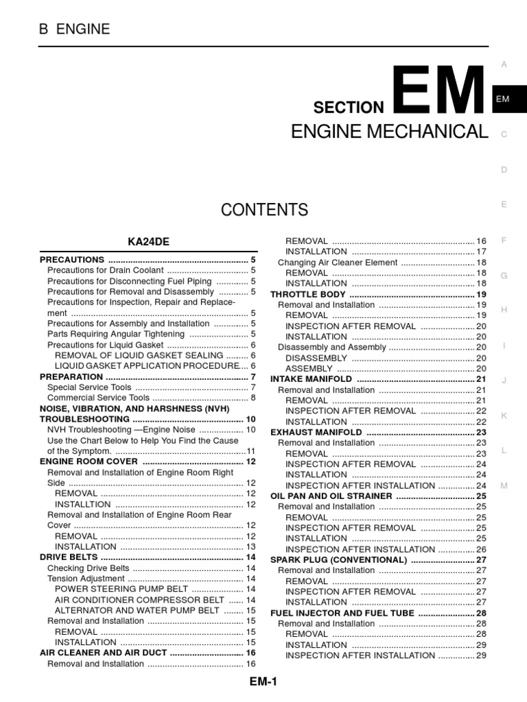 Nissan 2.4 | PDF | Piston | Cylinder (Engine)