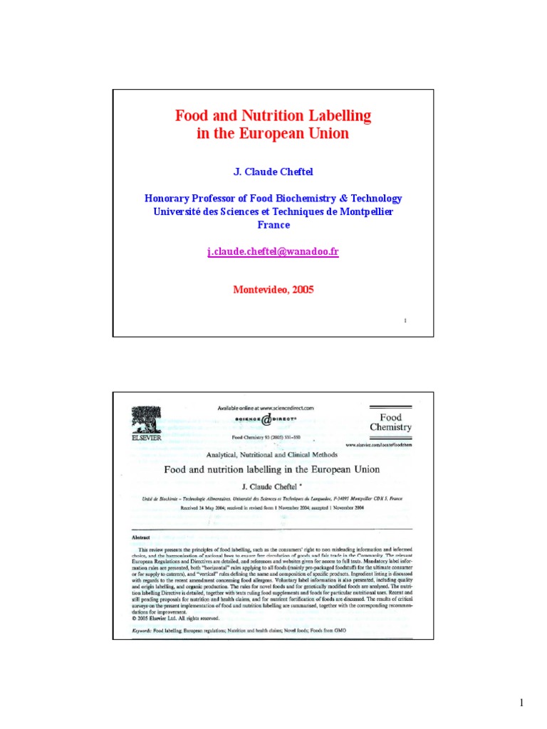 Food Labelling Regulations in the European Union: A Comprehensive ...