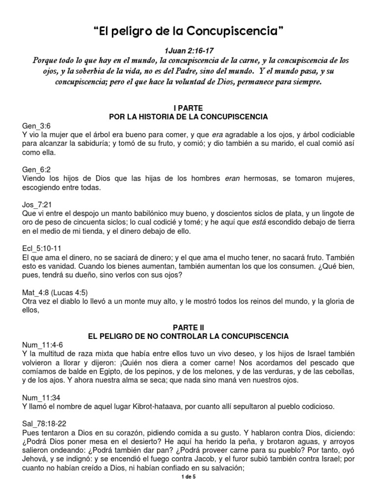 La Concupiscencia | PDF | Amor | Creencia religiosa y doctrina
