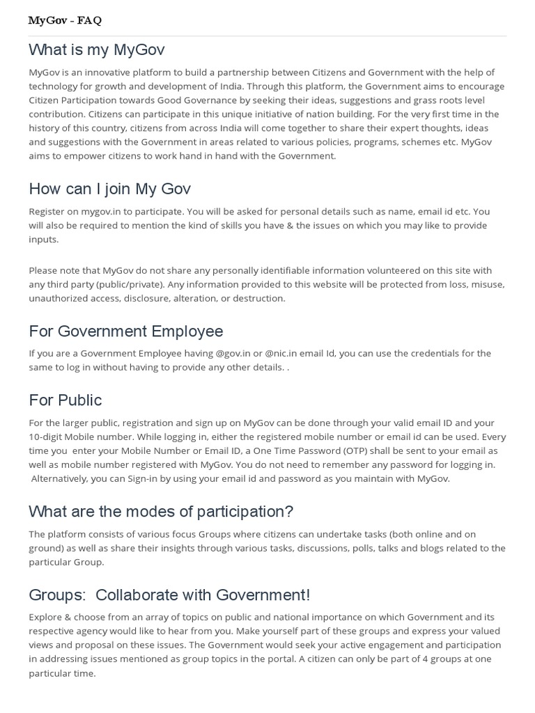 What Is My Mygov | PDF | Governance | Public Sphere