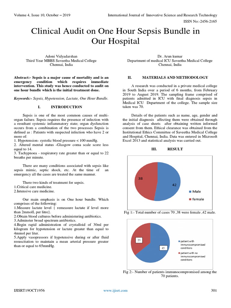 Clinical Audit On One Hour Sepsis Bundle in Our Hospital | PDF | Sepsis ...