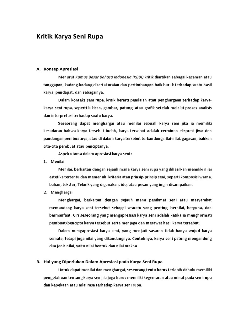 Kritik Karya Seni Rupa | PDF