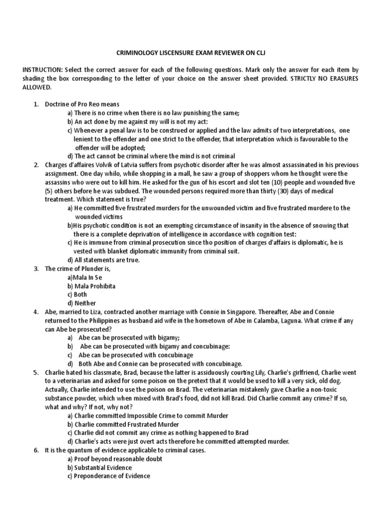Criminology Liscensure Exam Reviewer On CLJ | PDF | Plea | Search And ...