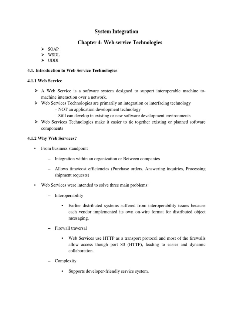 System Integration Chapter 4-Web Service Technologies | PDF | Web ...