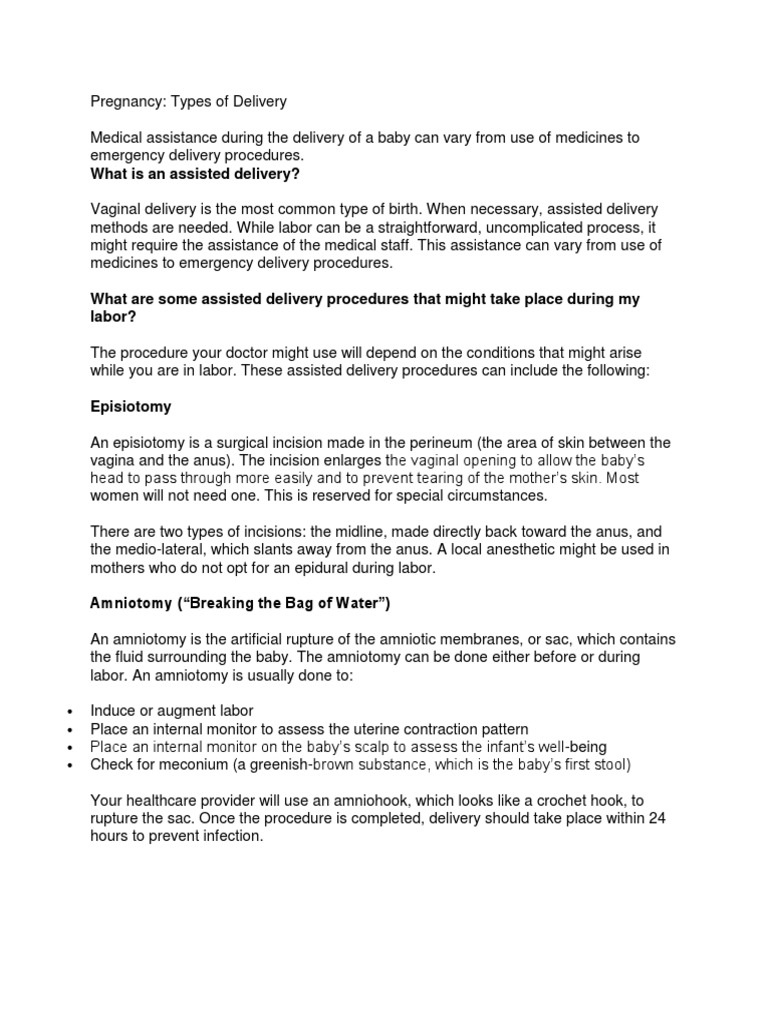 What Is An Assisted Delivery? | PDF | Caesarean Section | Childbirth