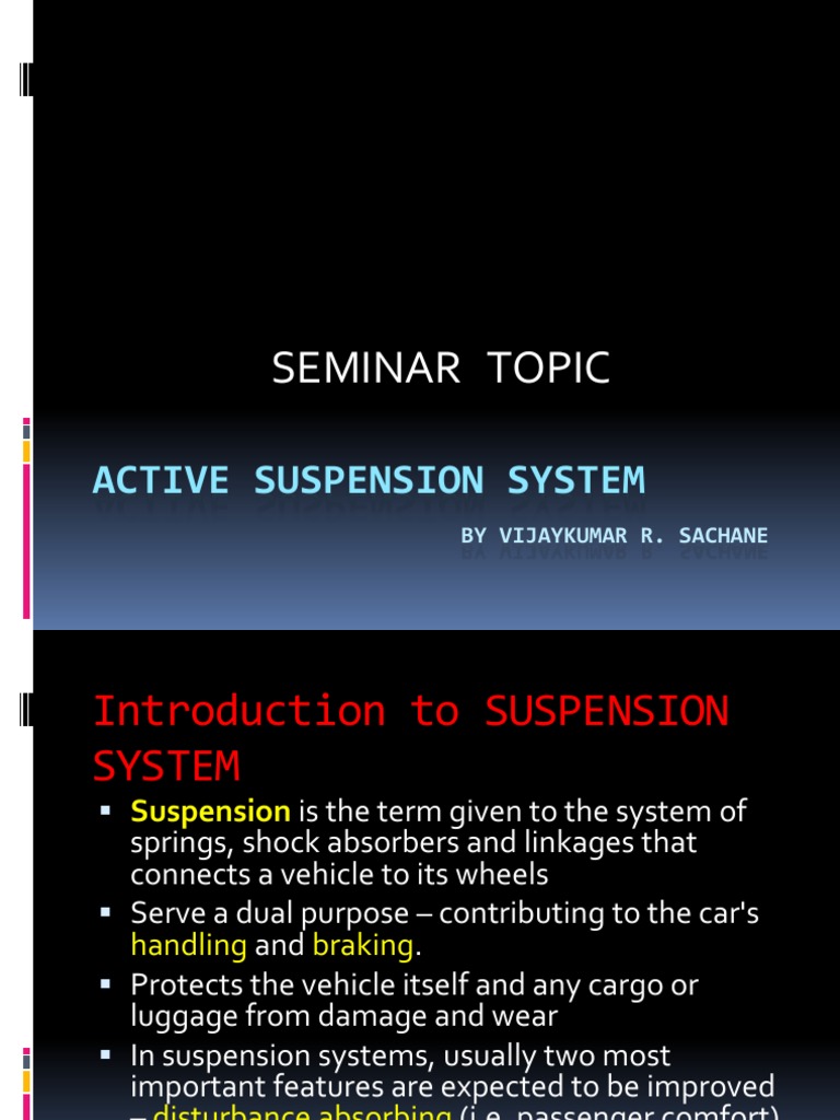 Active Suspension System Power Point Presentation | PDF | Suspension ...