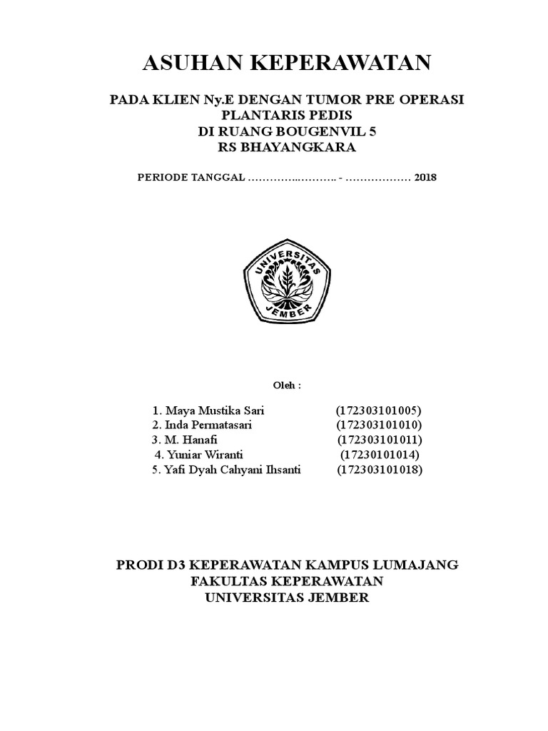 Asuhan Keperawatan Tumor Plantaris Pedis | PDF | Kesehatan Holistik