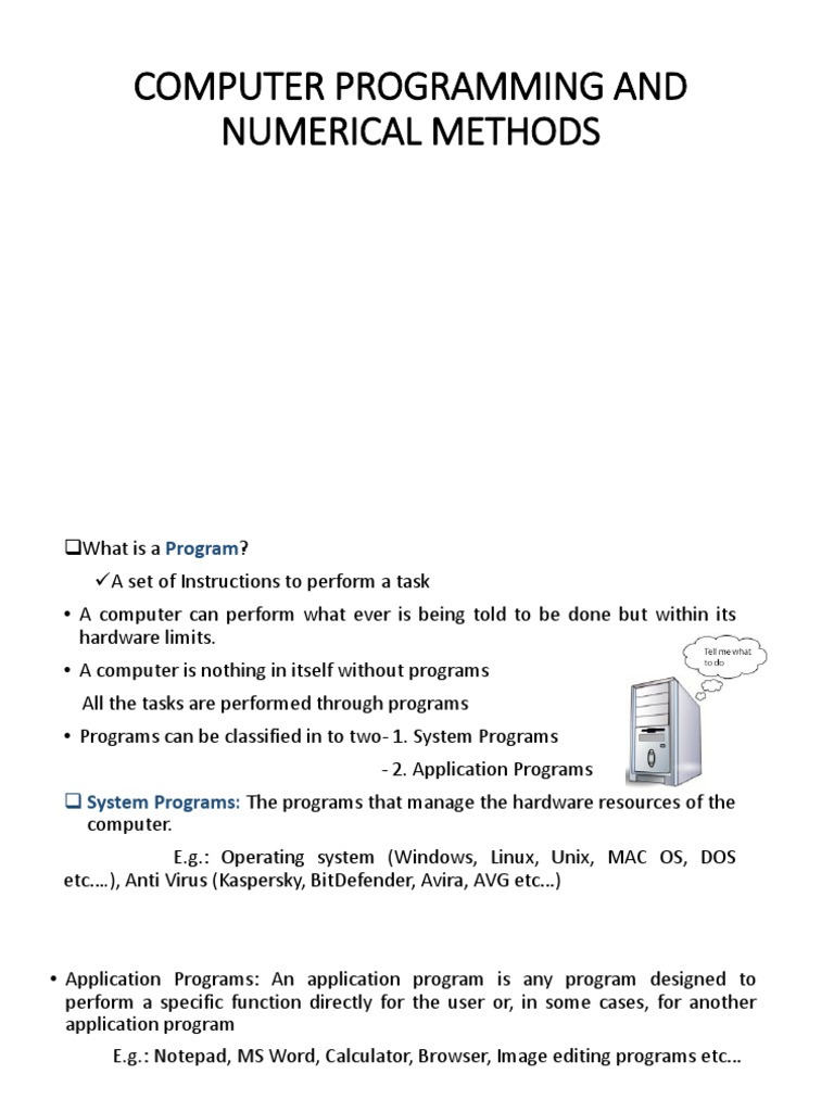 Computer Programming and Numerical Methods | PDF | Object Oriented ...