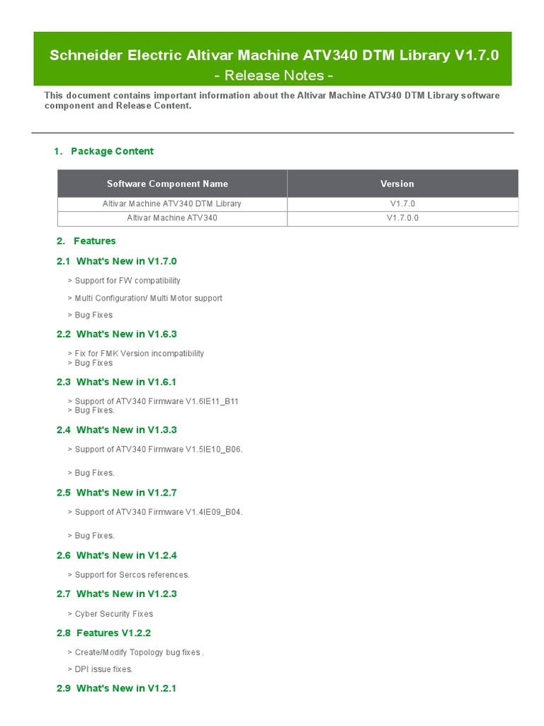 Schneider Electric Altivar Machine ATV340 DTM Library V1.7.0 | PDF ...