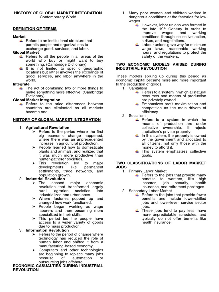 History of Global Market Integration | PDF | Capitalism | Market ...