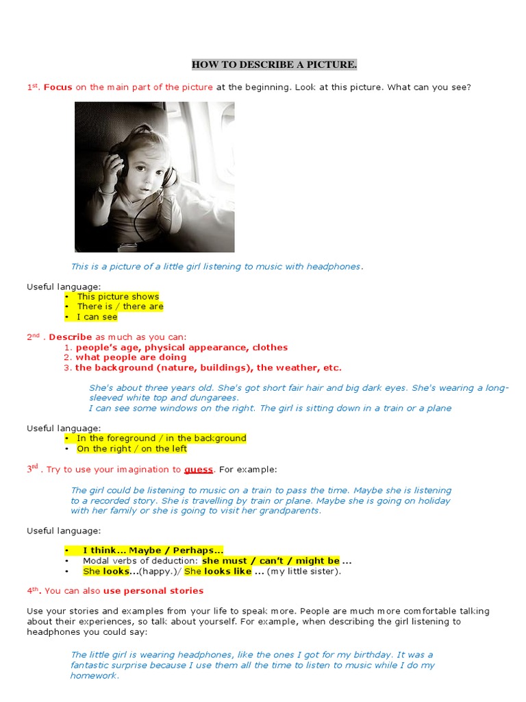 How To Describe A Photo | PDF | Linguistics