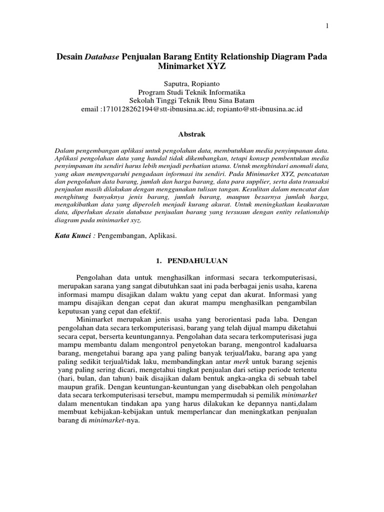 Desain ERD Database Penjualan Barang | PDF | Game & Aktivitas | Komputer