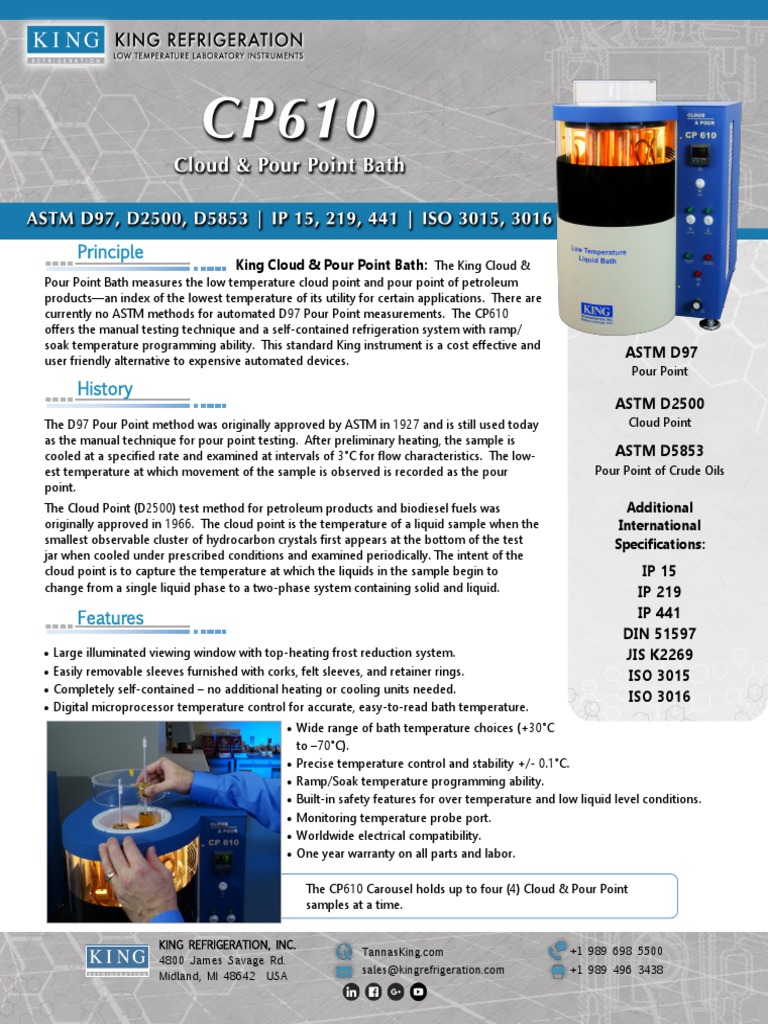 Principle: King Cloud & Pour Point Bath | PDF | Physical Quantities ...