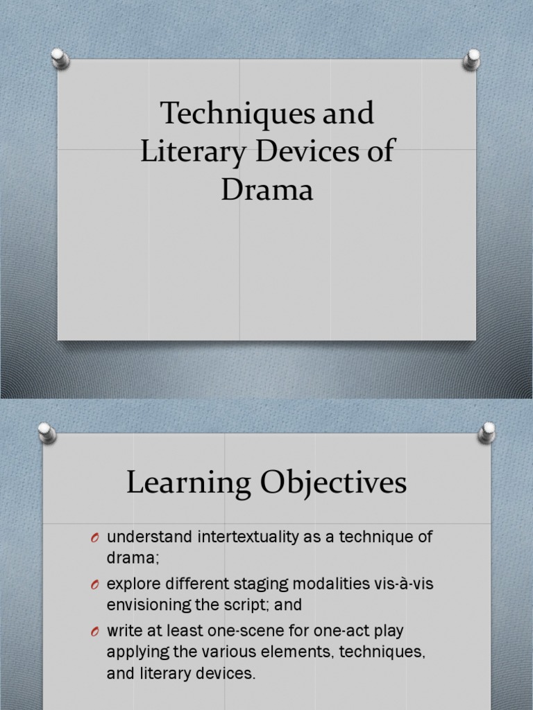 Drama Techniques and Literary Devices | PDF | Intertextuality | Actor