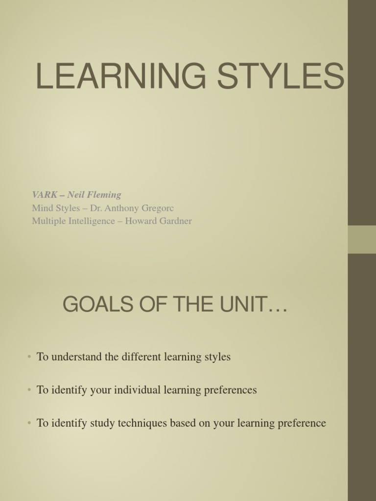 Learning Styles: VARK - Neil Fleming | PDF | Learning Styles ...