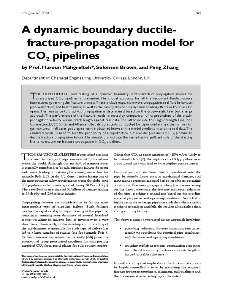 H Mahgrefteh A Dynamic Boundary Ductile Fracture Propagation Model For