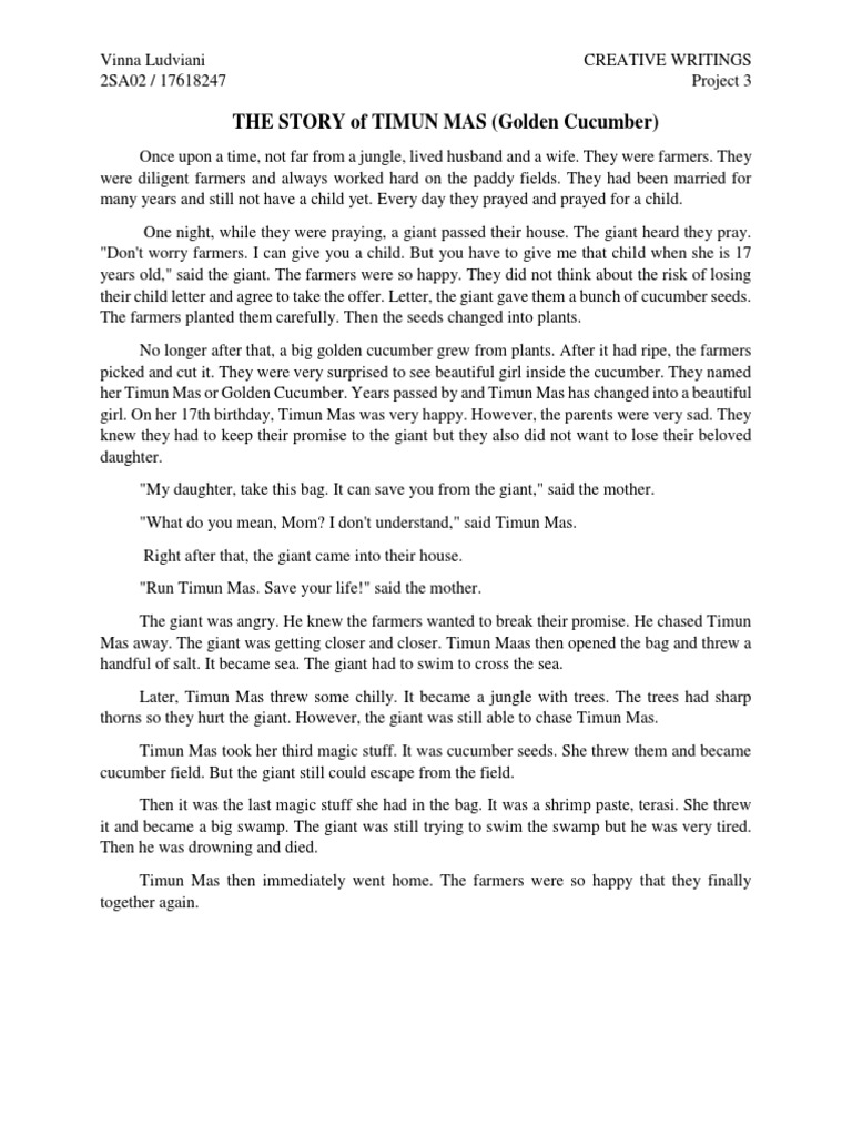 The Story of Timun Mas | PDF