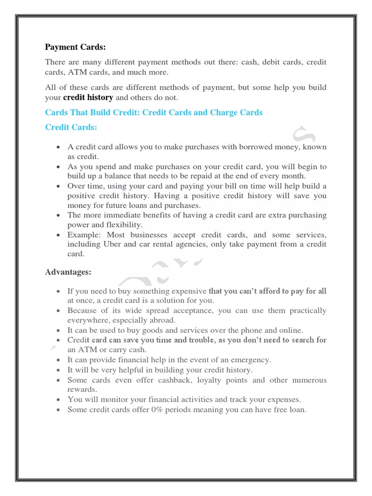 Payment Cards:: Cards That Build Credit: Credit Cards and Charge Cards ...