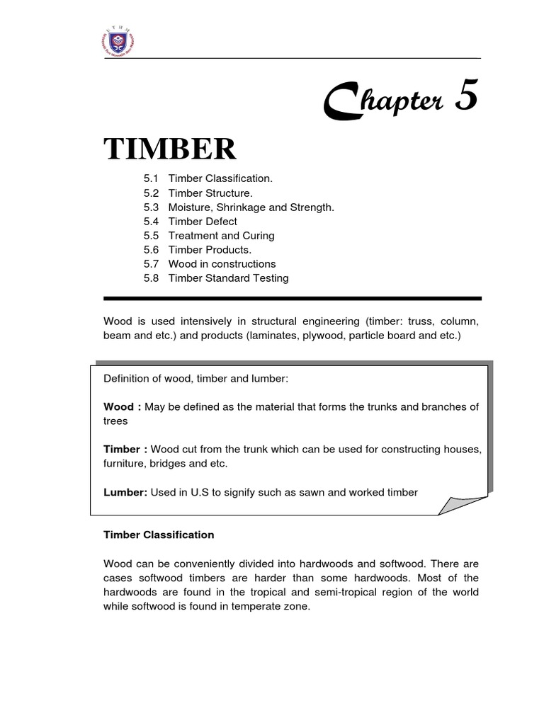 Classification, Properties, and Uses of Timber in Civil Engineering ...