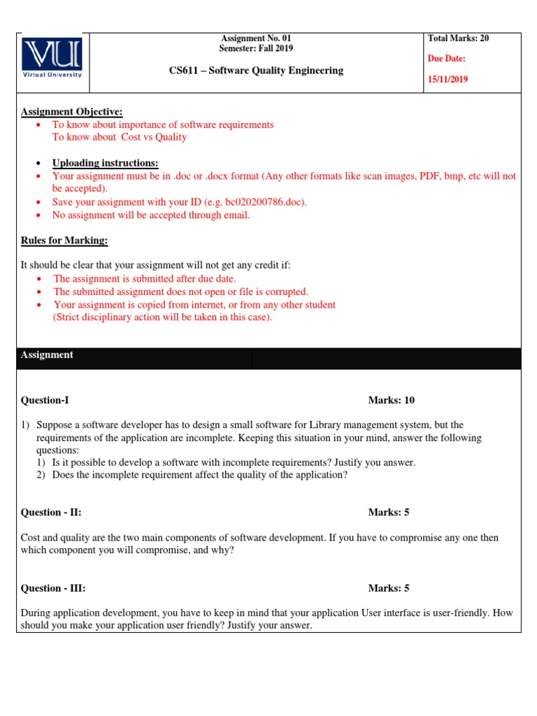 CS611 - Software Quality Engineering: Assignment | PDF | Business