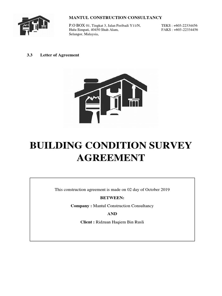 Building Condition Survey Agreement: Mantul Construction Consultancy ...