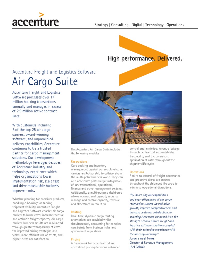 Accenture AIR Cargo Flyer PDF | PDF | Cargo | Pricing