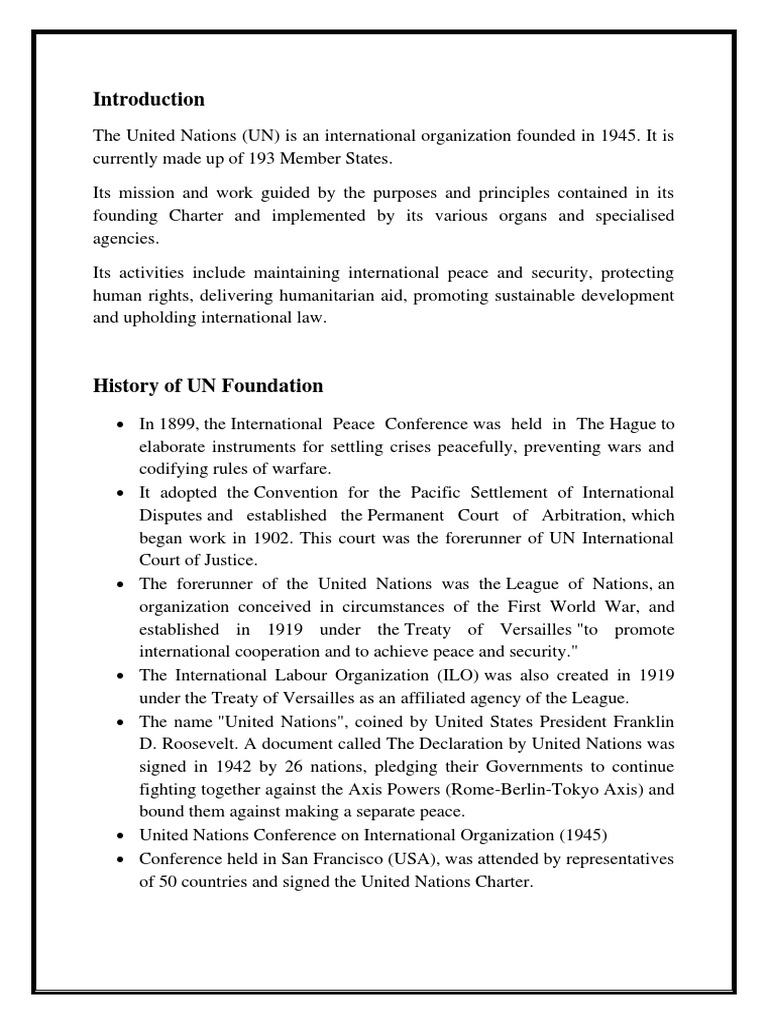 Short Note of UNO For Students. | PDF | United Nations General Assembly ...