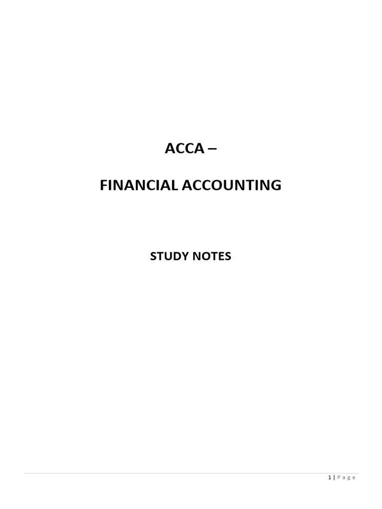 Financial Accounting F3 Notes | PDF | Debits And Credits | Expense