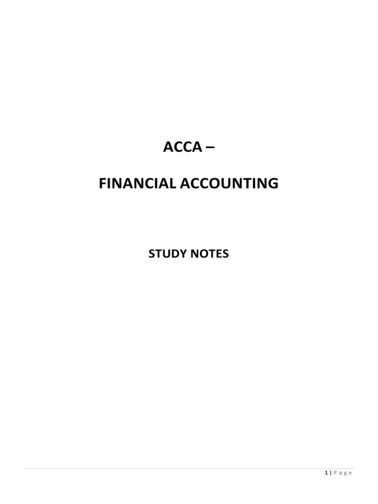 Financial Accounting F3 Notes | PDF | Debits And Credits | Expense