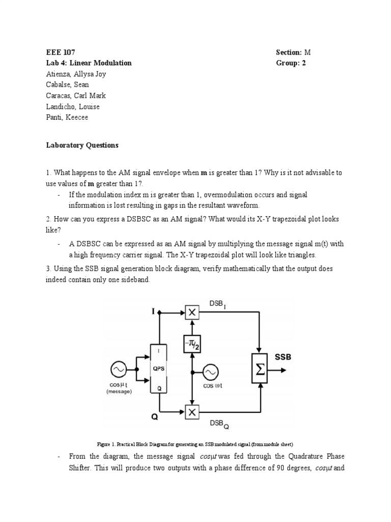 EEE 107 Experiment 4 | PDF | Frequency Modulation | Modulation