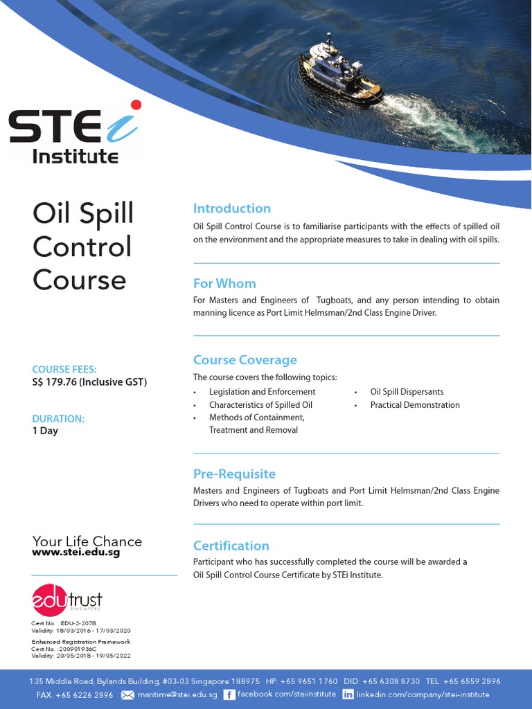 Oil Spill Control Course: Your Life Chance | PDF | Computers