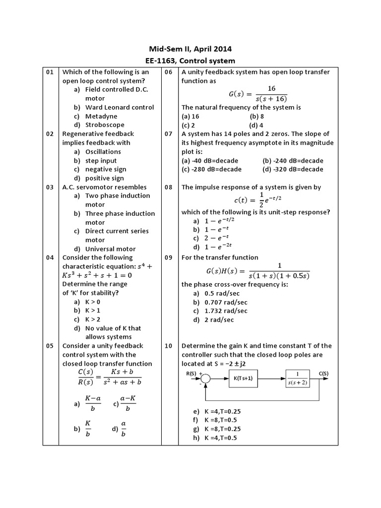 Control System | PDF | Control Theory | Feedback