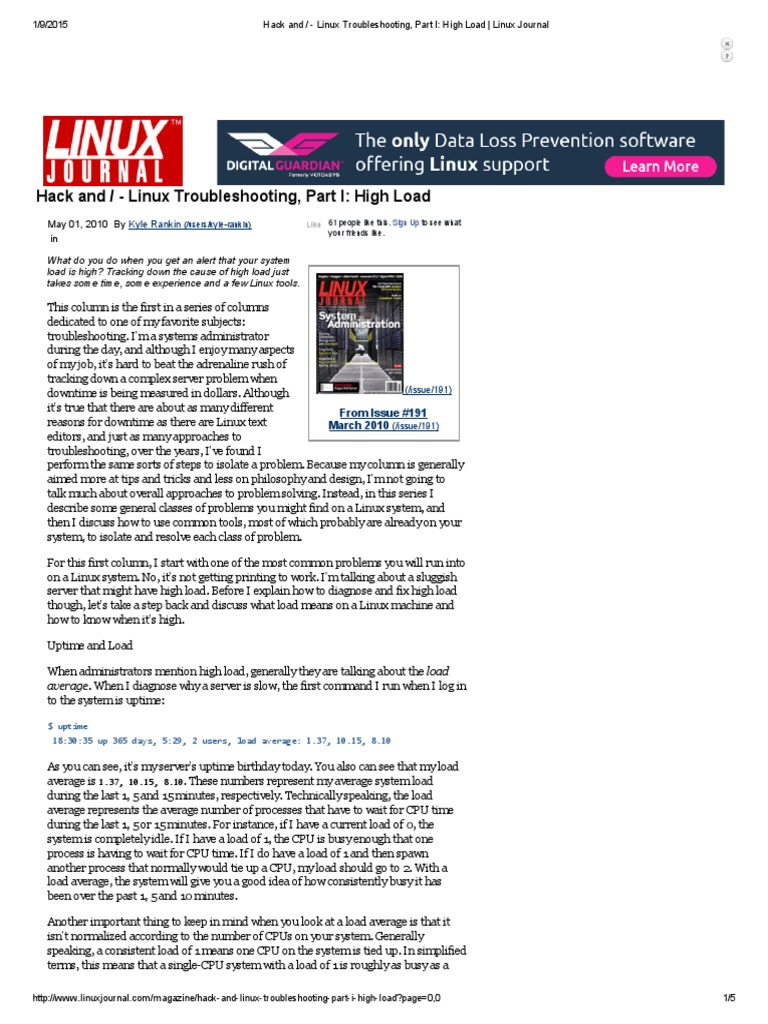 Hack and - Linux Troubleshooting, Part I - High Load - Linux Journal PDF | PDF | Linux ...