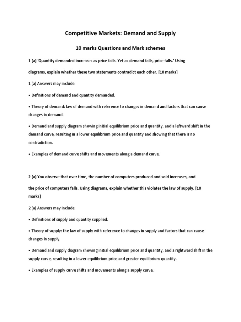 Competitive Markets: Demand and Supply | PDF | Supply And Demand | Supply (Economics)