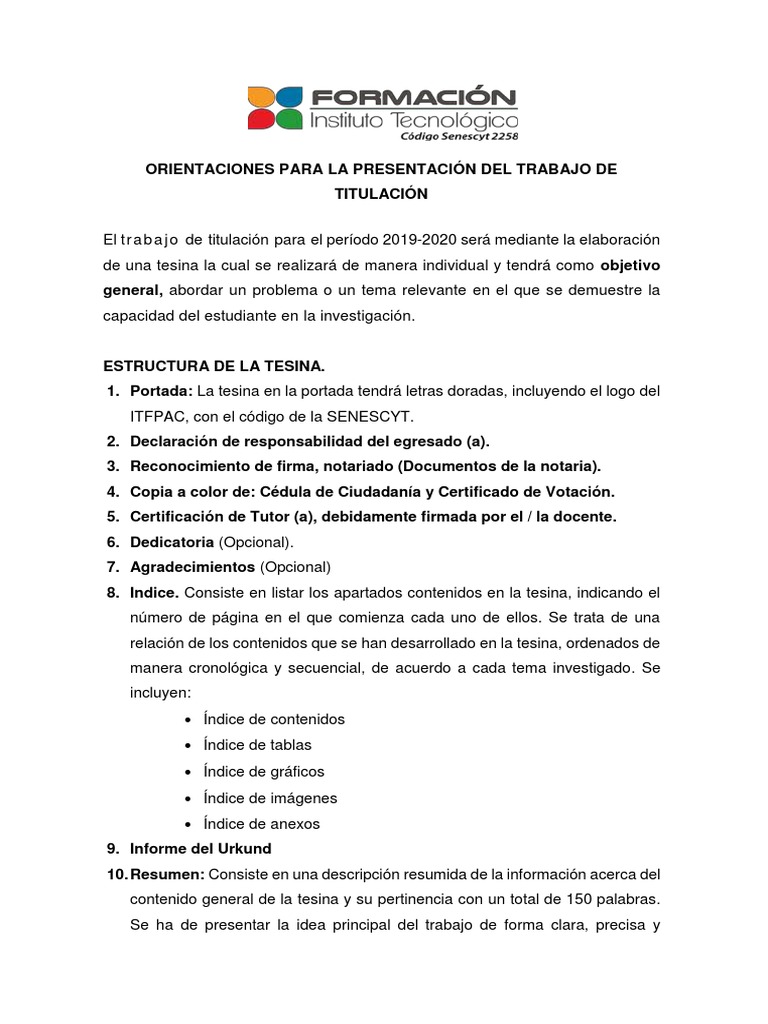 Estructura de La Tesina 2019-2020 PDF | PDF | Análisis FODA | Science