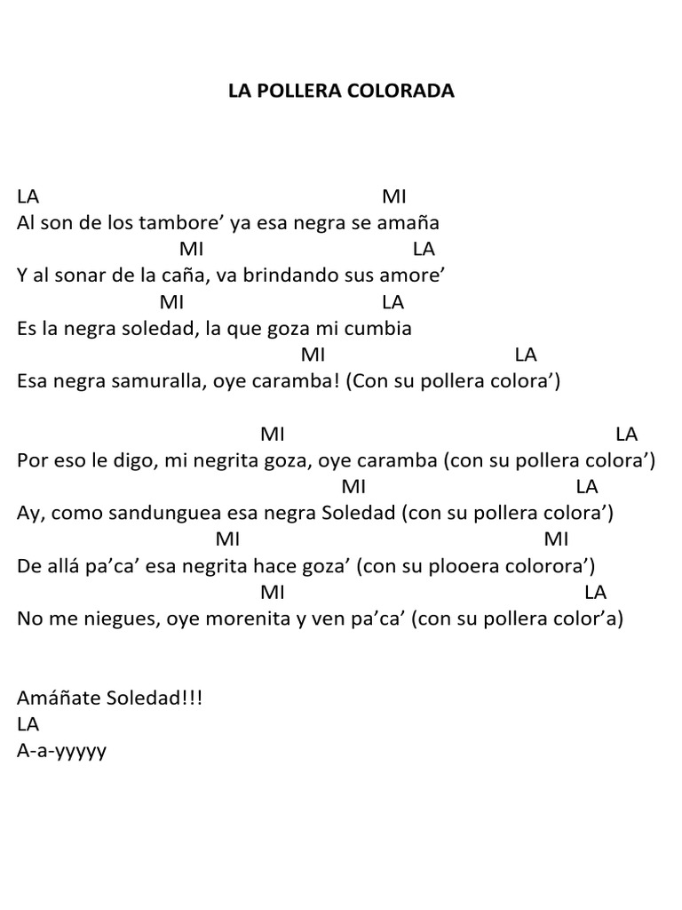 La Pollera Colorada | PDF