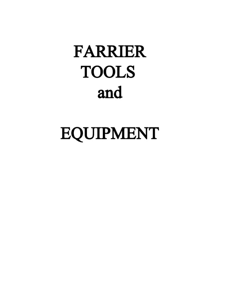 Farrier Tools | PDF | Horses | Equus