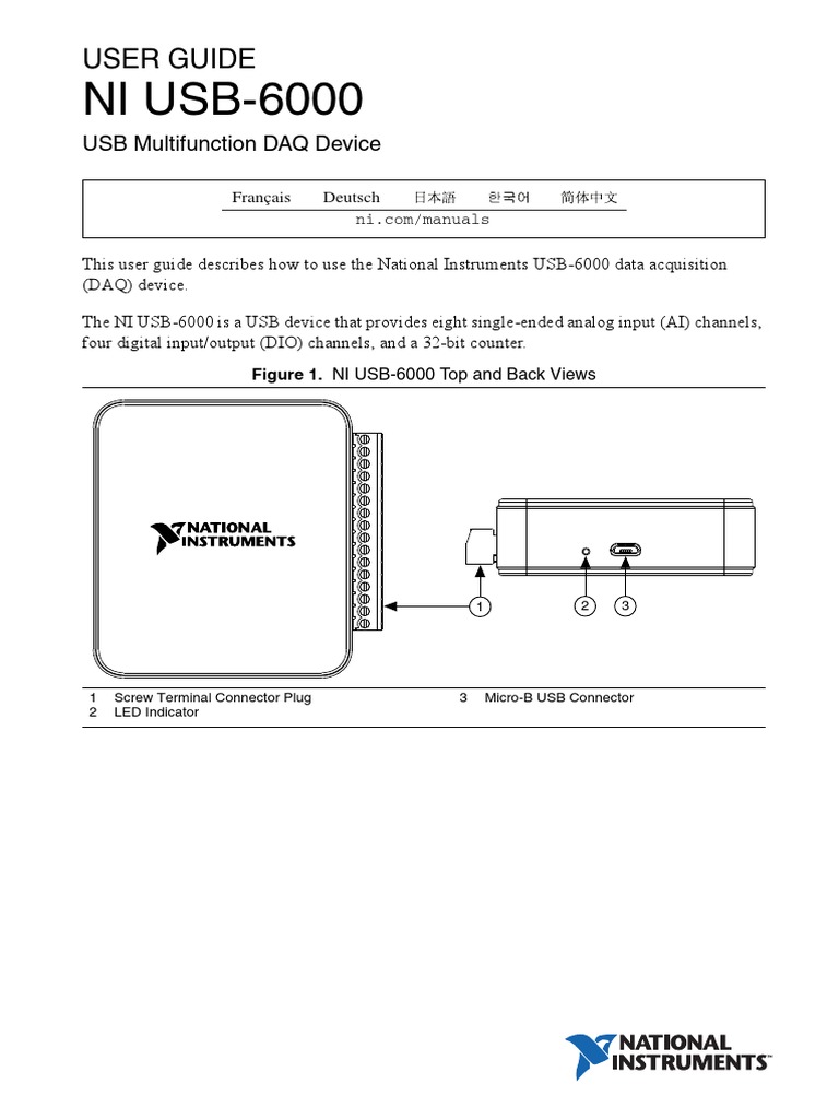 NI USB-6000: User Guide | PDF | Electrical Connector | Analog To ...