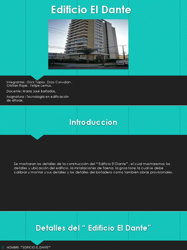 Edificio El Dante Viña Del Mar | PDF | Torre | Grúa (máquina)