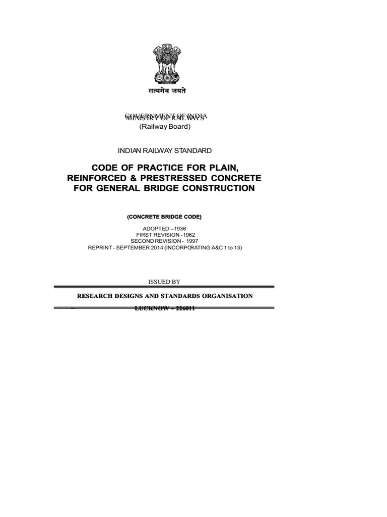 IRS Concrete Bridge Code 1997 Overview | PDF | Prestressed Concrete ...