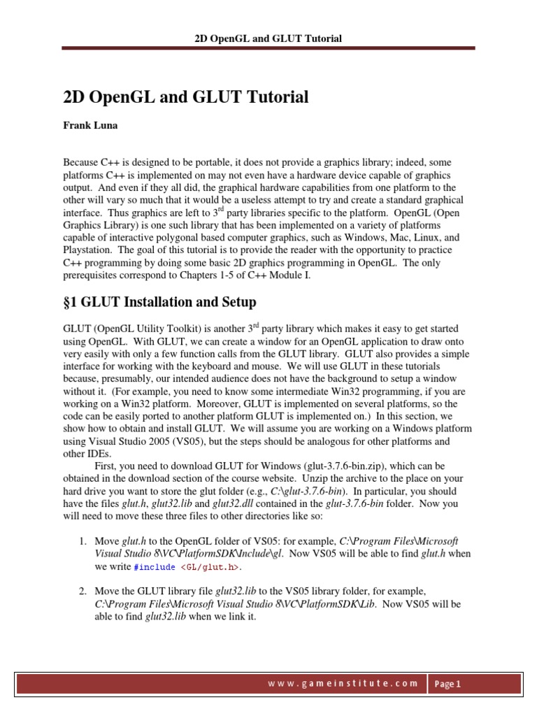 Debugging OpenGL With GLUT | PDF | Subroutine | Parameter (Computer Programming)