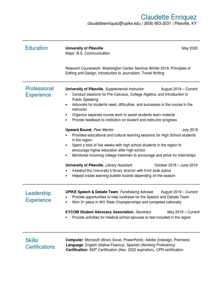 The Washington Center Resume Final | PDF | Learning | Behavior Modification