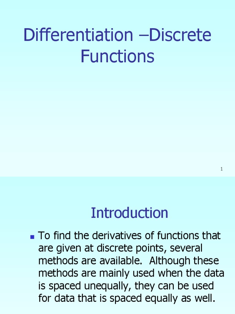 Discrete Functions | PDF | Finite Difference | Derivative