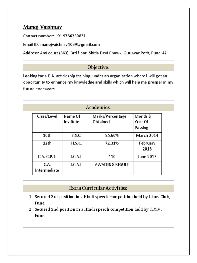 Manoj Vaishnav CV | PDF