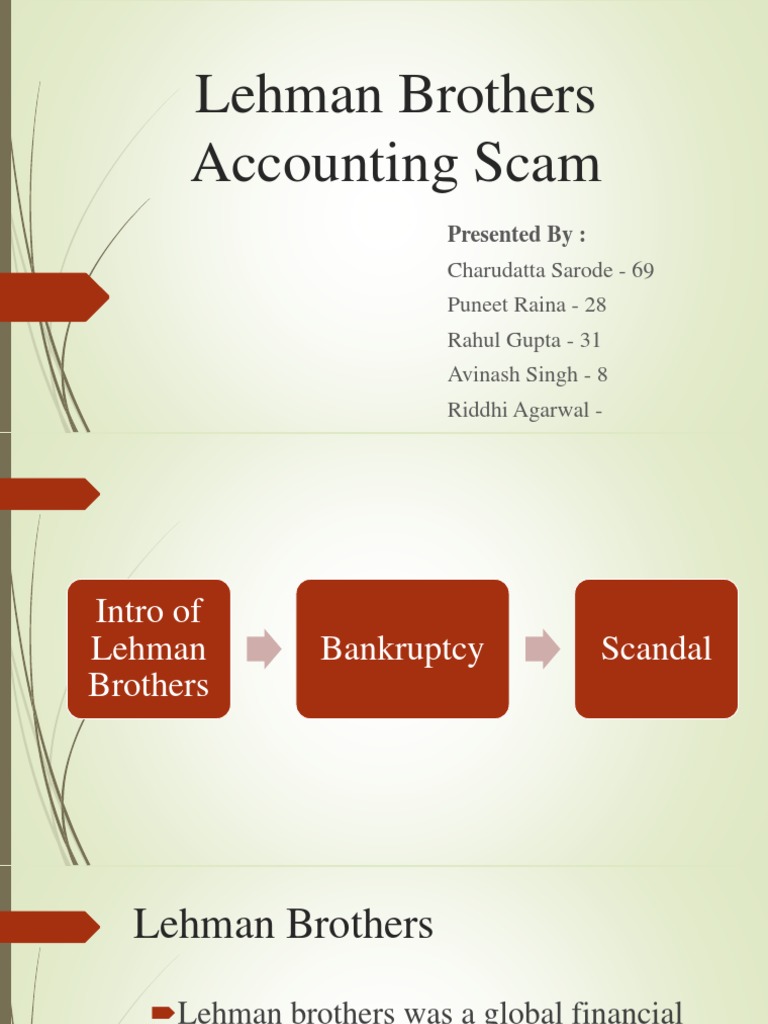 Lehman Brothers Accounting Scam | PDF | Lehman Brothers | Financial Markets