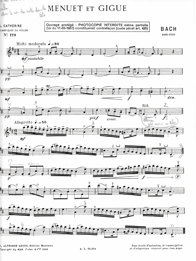 Menuet Et Gigue Bach | PDF