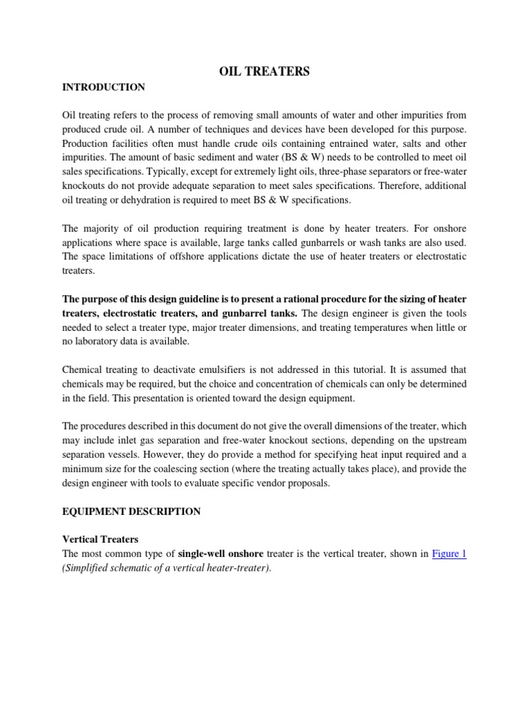 Oil Treaters: (Simplified Schematic of A Vertical Heater-Treater) | PDF ...