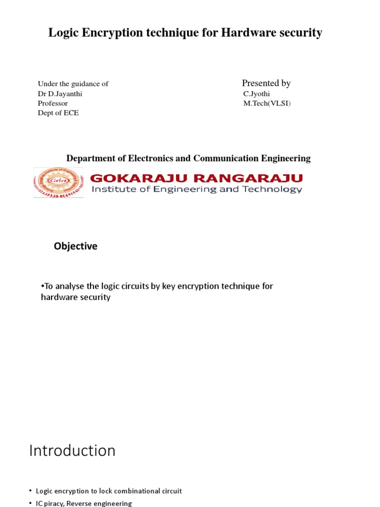 Logic Encryption Technique For Hardware Security | PDF | Logic Gate | Electronic Design
