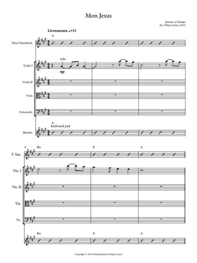 Mon Jesus - Score and Parts | PDF